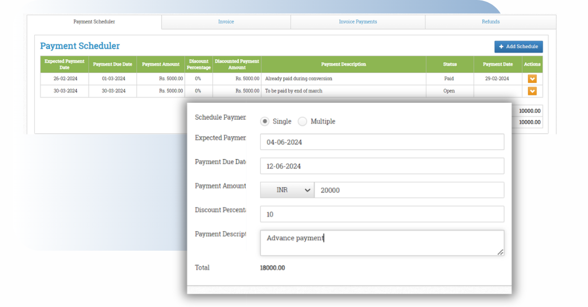 Invoice, Payments and Refunds management – Maple CRM for Immigration ...